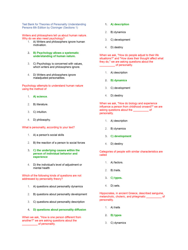 Theories of Personality PDF Free | PDF