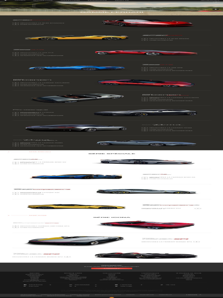 Gamme - La Gamme Officielle de Voitures Ferrari 2024 | PDF