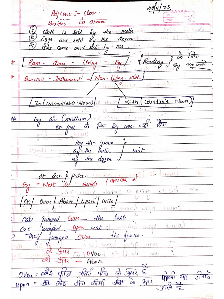 Grammar (Preposition) | PDF