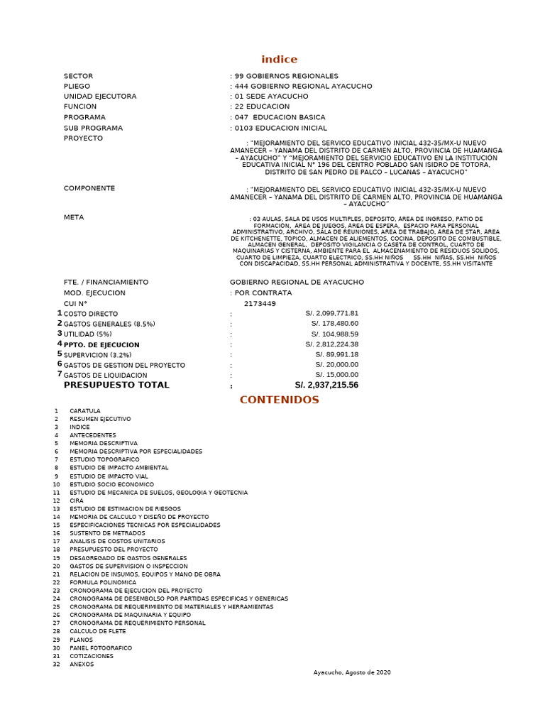 Indice Yanama Actualizado | PDF