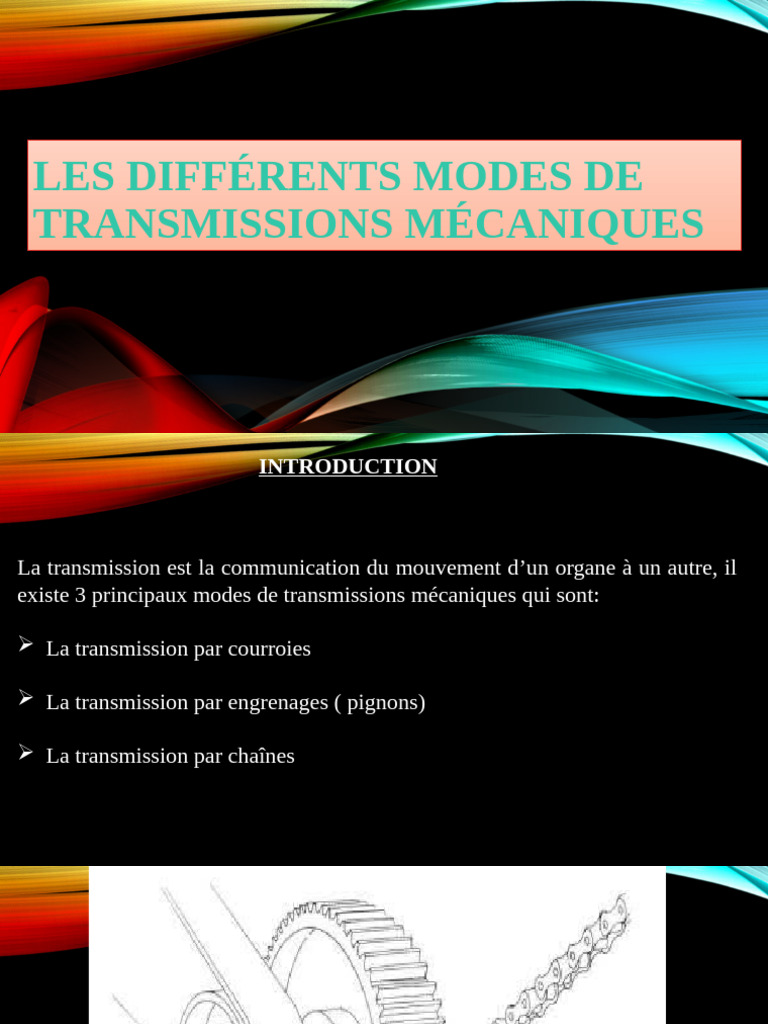 Les Différents Modes de Transmissions Mécaniques | PDF | Engrenage ...