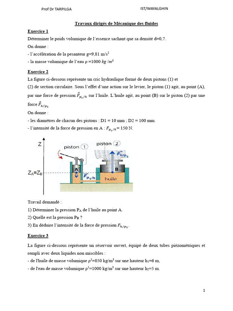 TD Meca Fluide - TARPILGA | PDF