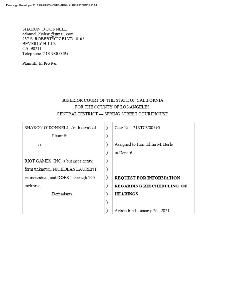 Request for Hearing Rescheduling Info | PDF | Common Law | Justice