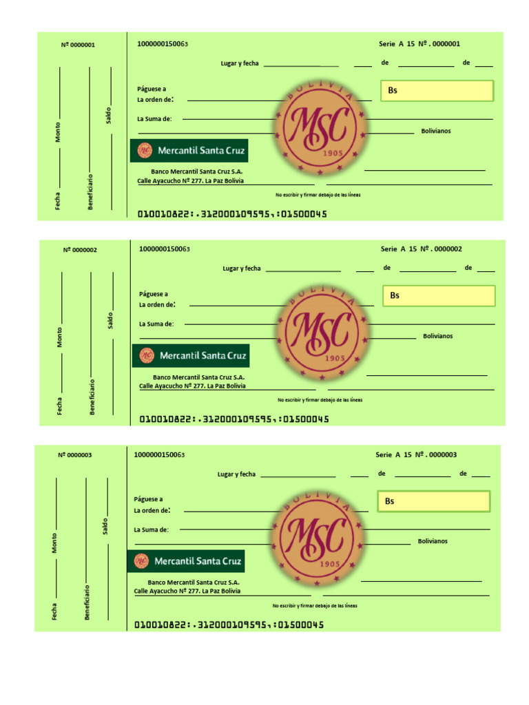 Cheque Con Talon Jose | PDF