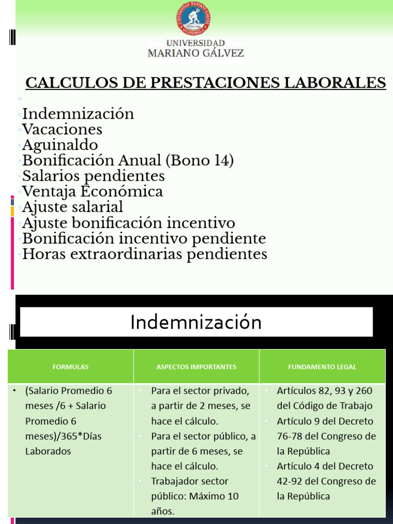 Calculo de Prestaciones Laborales | PDF