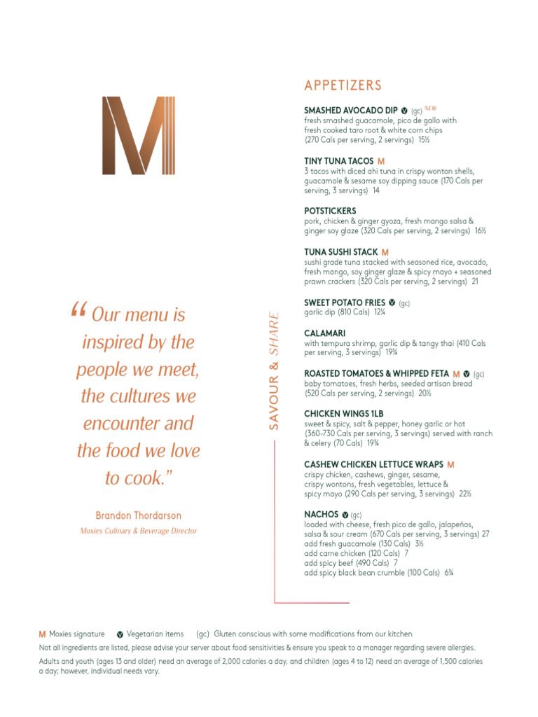 Moxies-Menu-Dixon | PDF