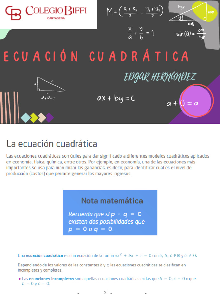 Ecuación Cuadrática | PDF