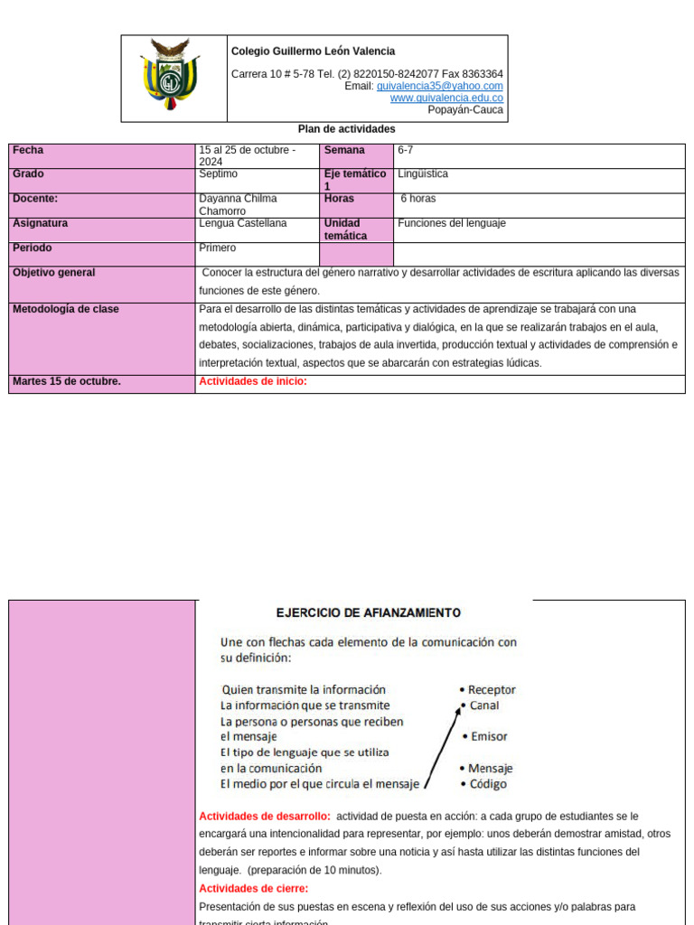 Lengua Castellana S6-7 | PDF | Comunicación | Comunicación humana