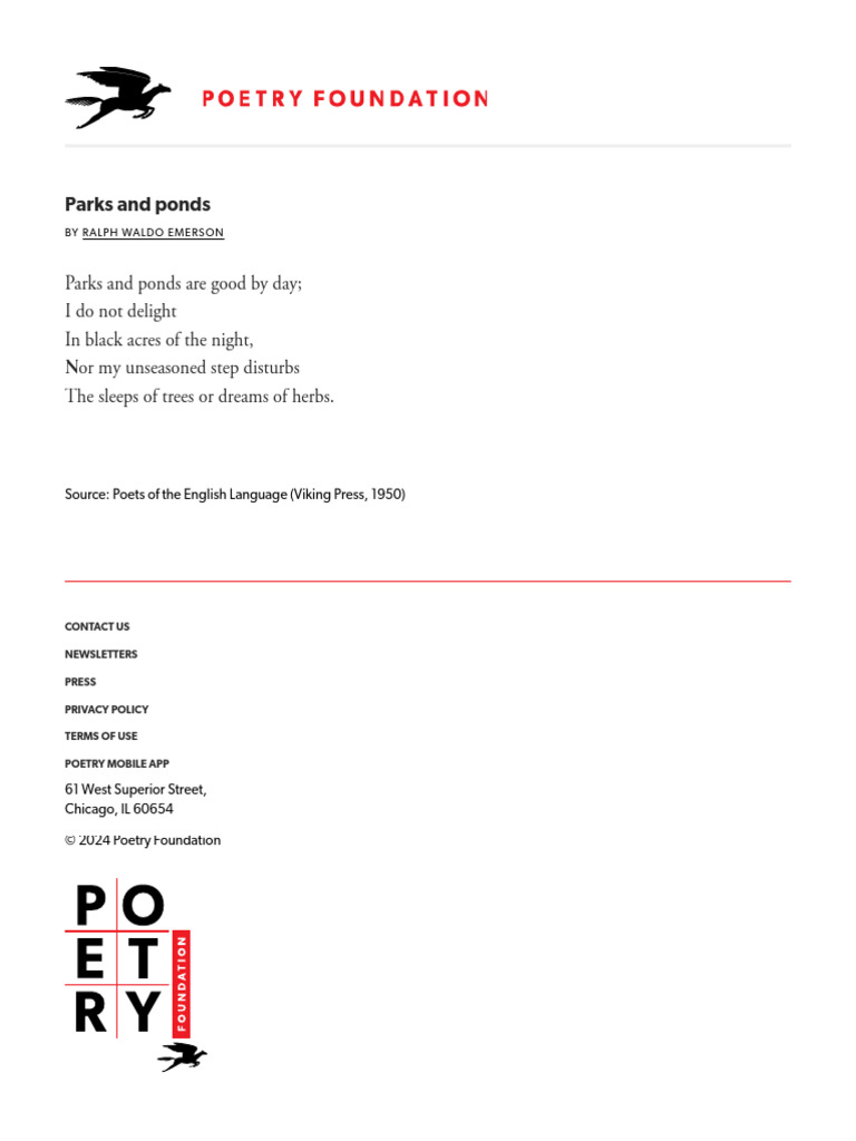 Parks and Ponds - The Poetry Foundation | PDF