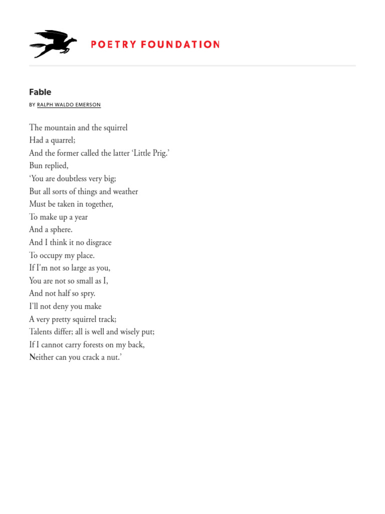 Fable - The Poetry Foundation | PDF