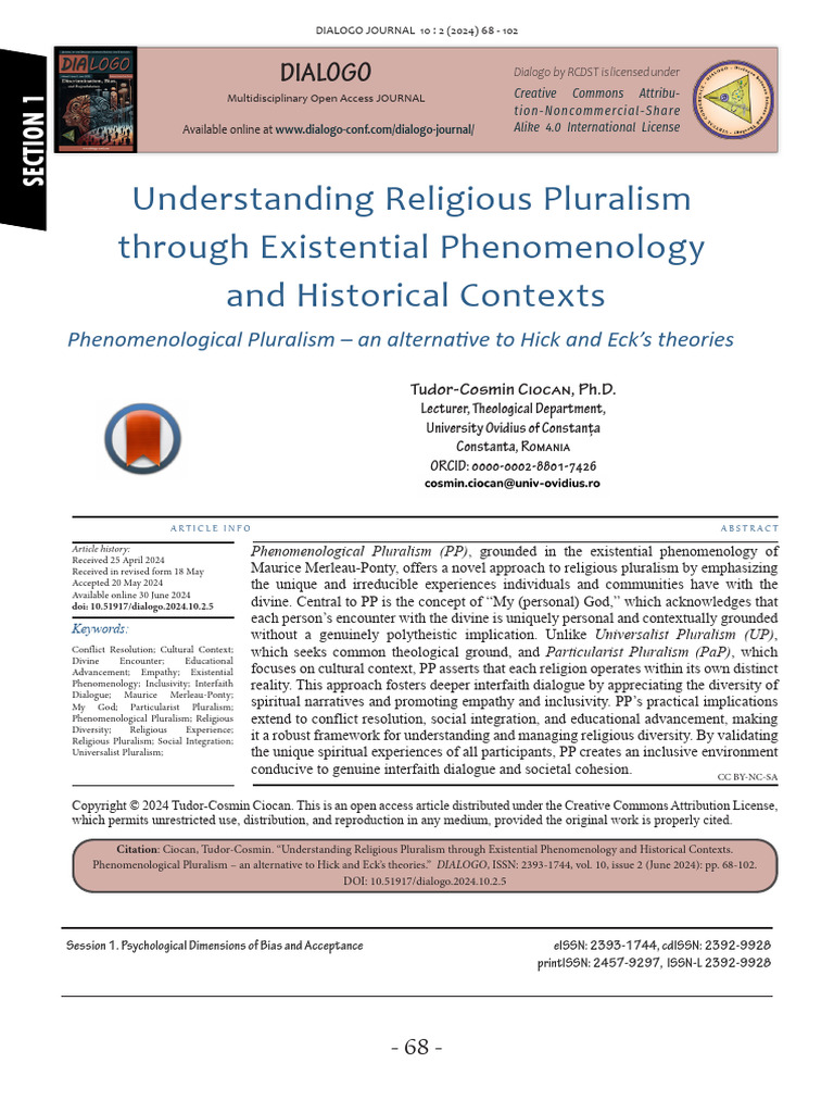 Understanding Religious Pluralism Through Existential Phenomenology and ...