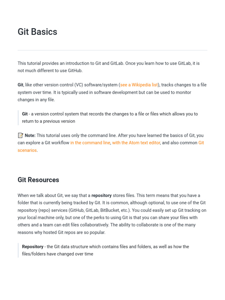 Git Basics of Git | PDF