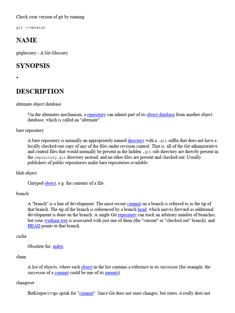 The Many Glossary of GIT | PDF