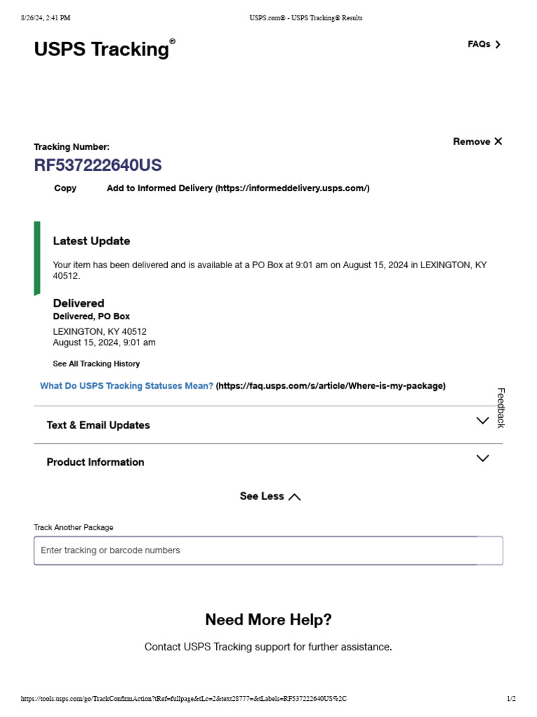 Billing Error Delivery Confirmation RF537222640US AARP - The HARTFORD ...