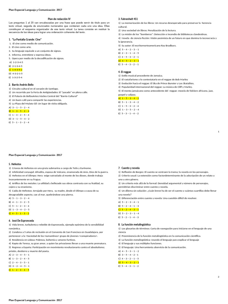 Plan de Redaccion IV | PDF