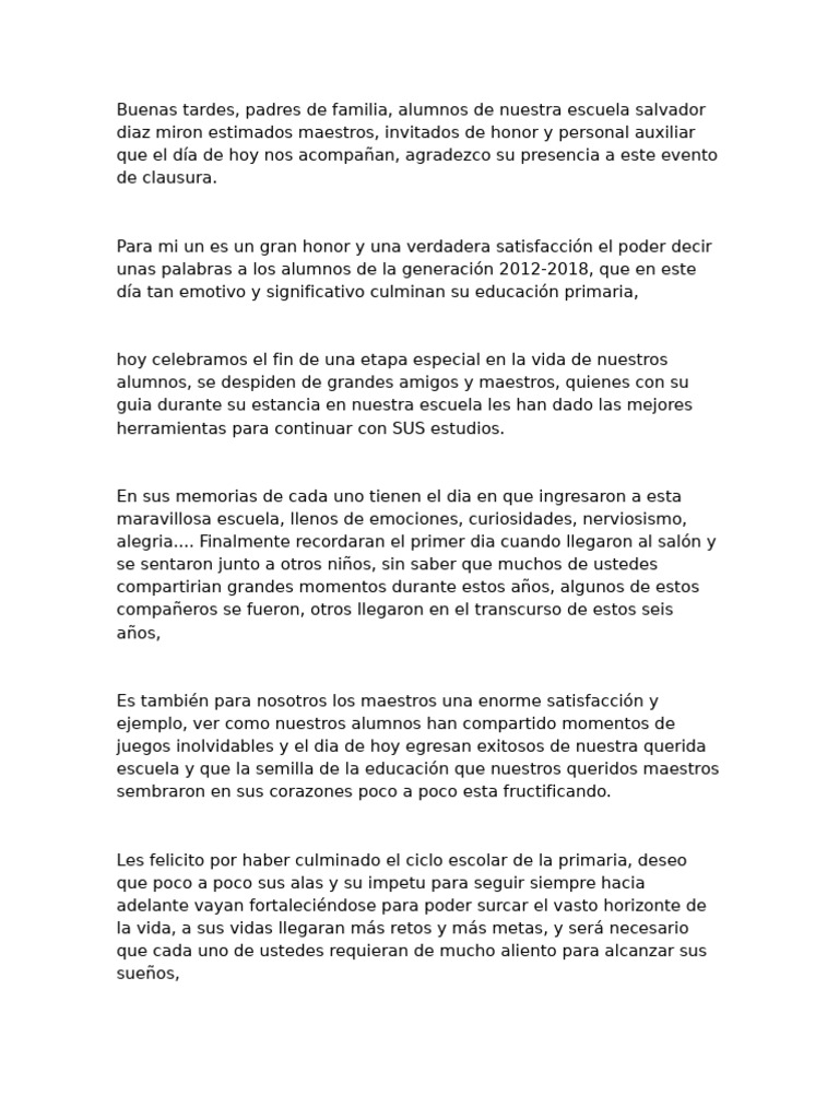 Discurso de Clausura | PDF