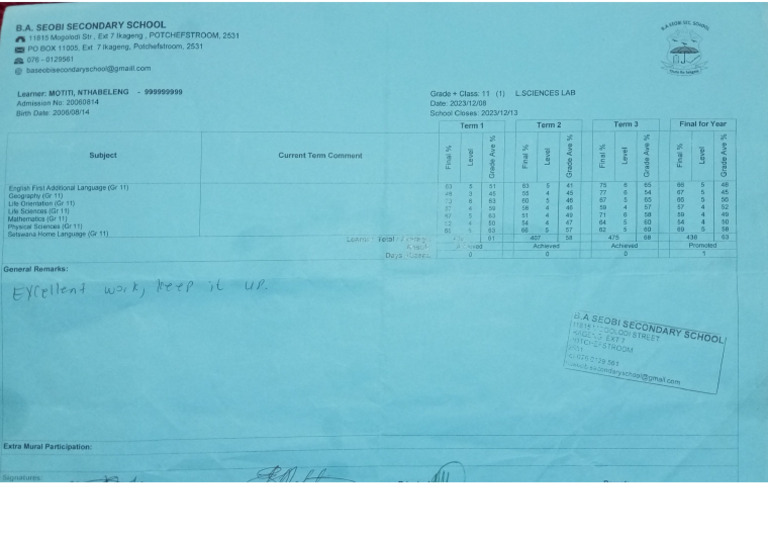 Grade 11 Report | PDF