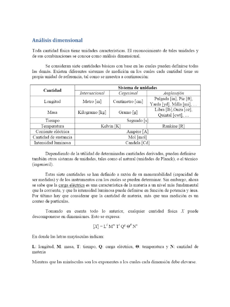 Analisis Dimensional | PDF