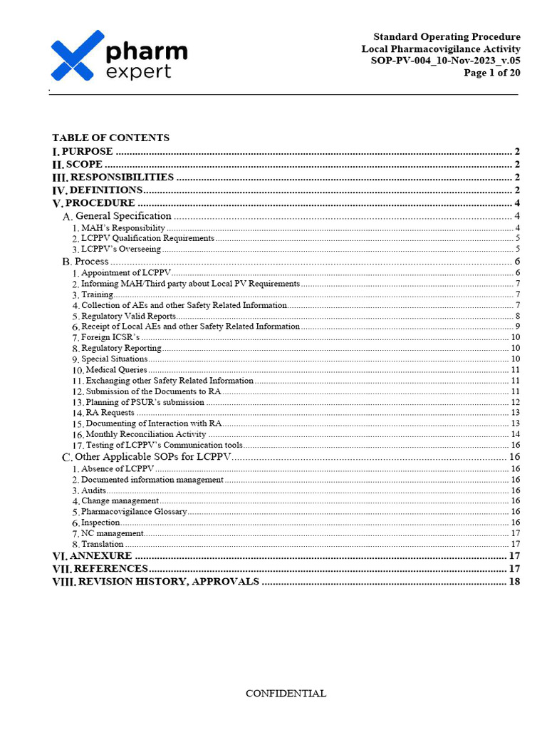 DEMO SOP-PV-004-Local-PV-Activity Local Person For Pharmacovigilance WWW - Pharmex.co | PDF ...