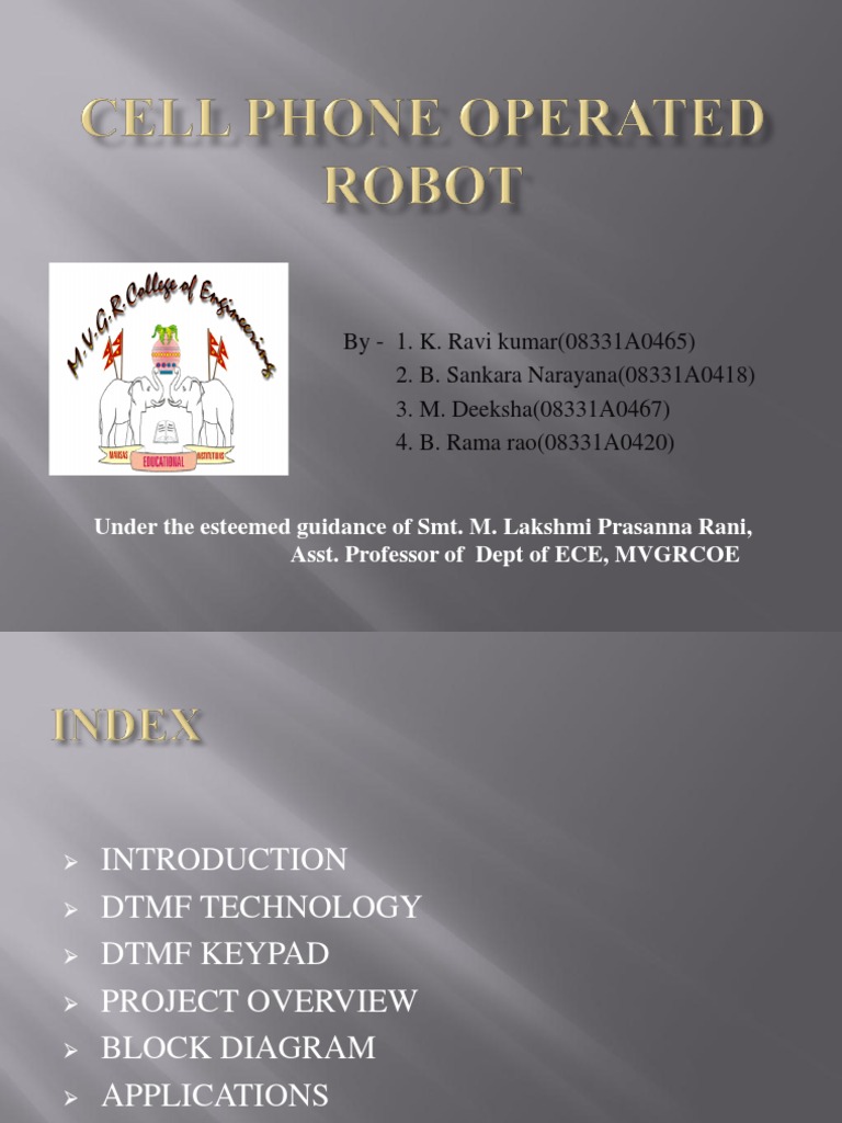 Cell Phone Operated Robot | PDF | Telephone | Telecommunications Equipment