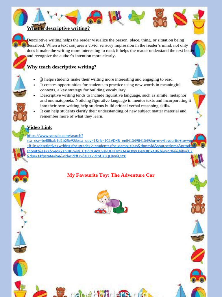 What Is Descriptive Writing | PDF