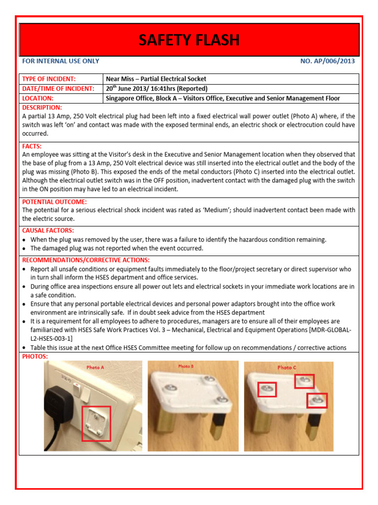 Safety Flash 006-13 Partial Electrical Plug | PDF | Ac Power Plugs And ...