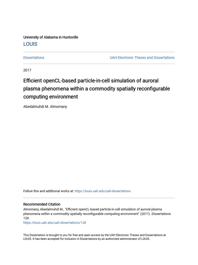 Efficient Opencl Based Particle In Cell Simulation Of Auroral Pla Pdf 