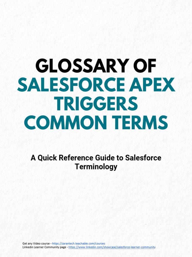 Glossary of Salesforce Apex Triggers Common Terms | PDF