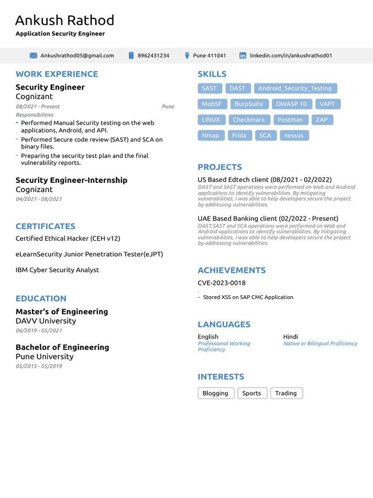 Ankush's Resume | PDF