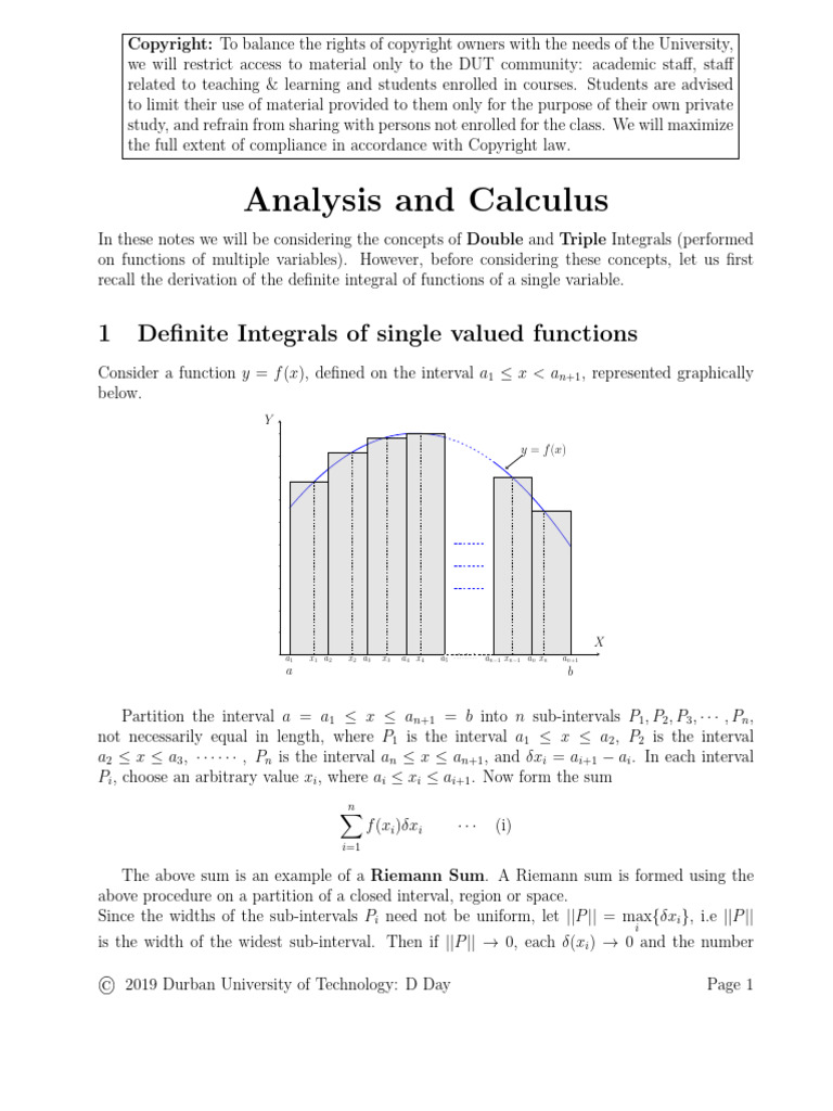 Analysis and Calculus | PDF | Function (Mathematics) | Integral