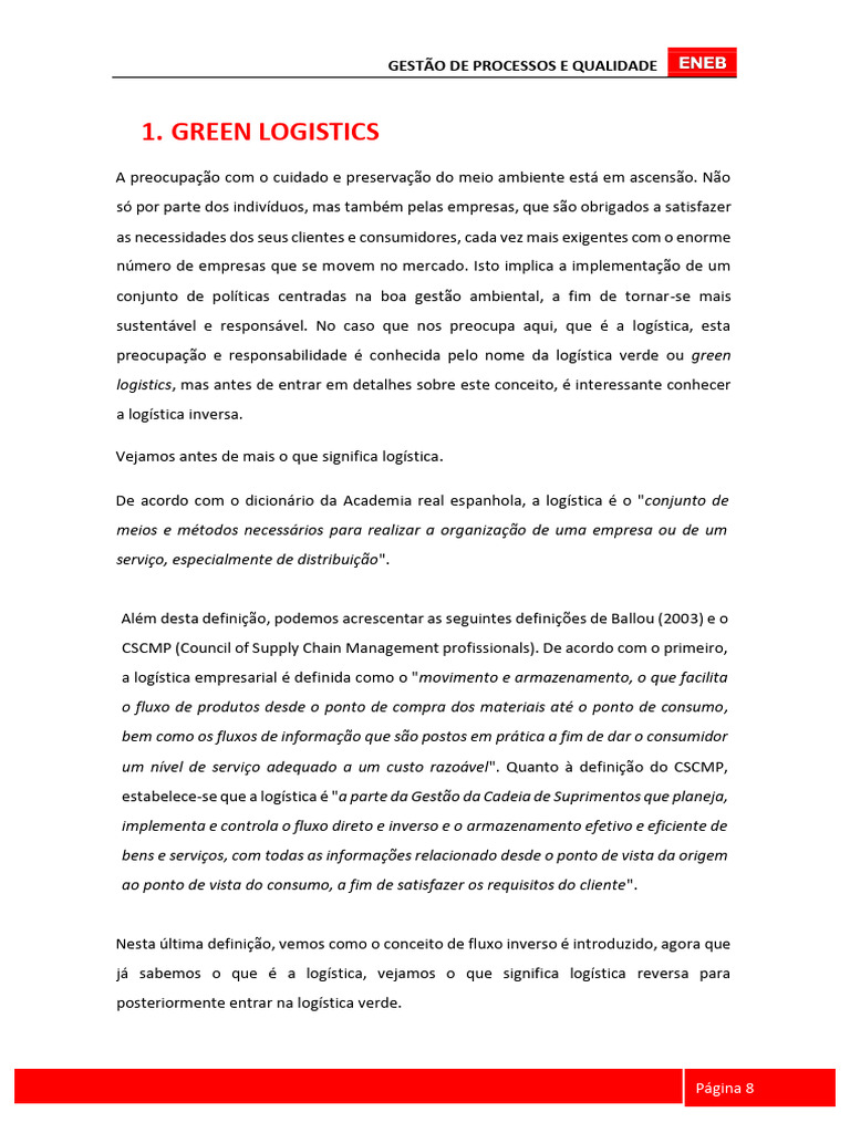 Green Logistics | PDF