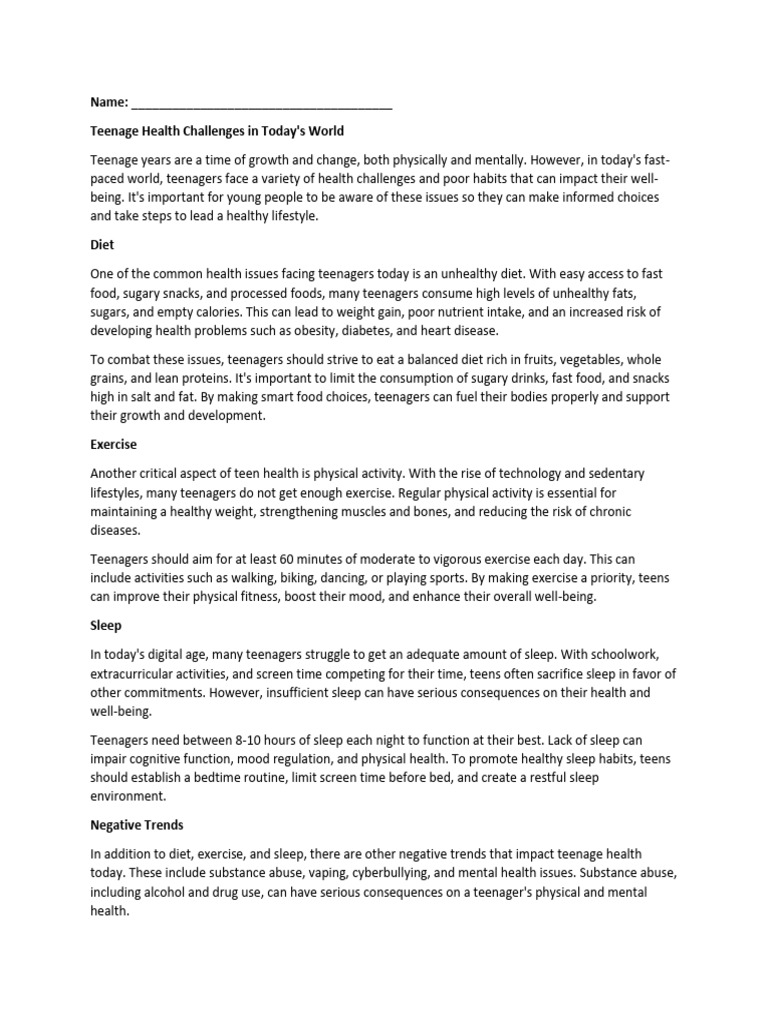 Teen Health | PDF