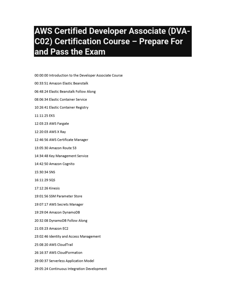 Freecodecamp - AWS Developer Video Guide | PDF