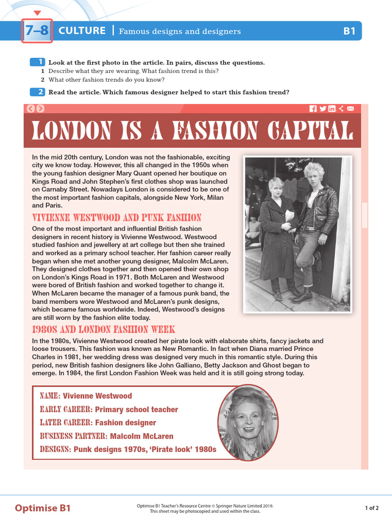 OPT B1 Culture Units7-8 Worksheet | PDF