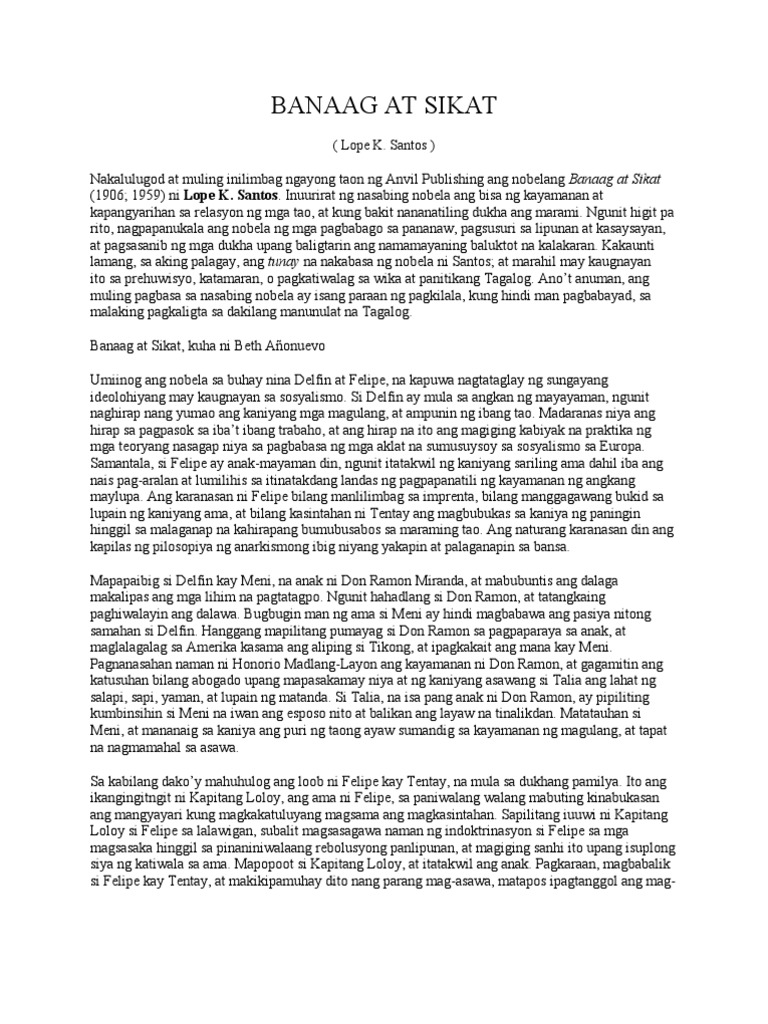 Banaag at Sikat | PDF