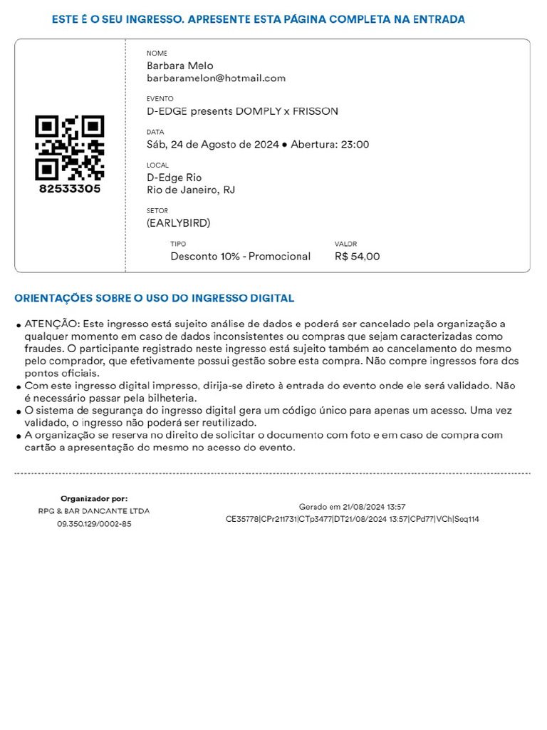 Ingresso - D-Edge Presents Domply X Frisson - 82533305 | PDF