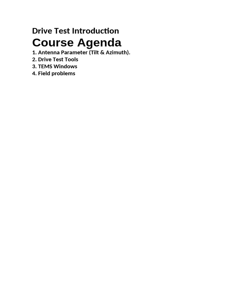 Drive Test Introduction.12 | PDF Drive Test Introduction.12 | PDF