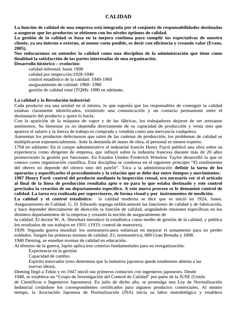 Calidad | PDF | Calidad (comercial) | Negocios