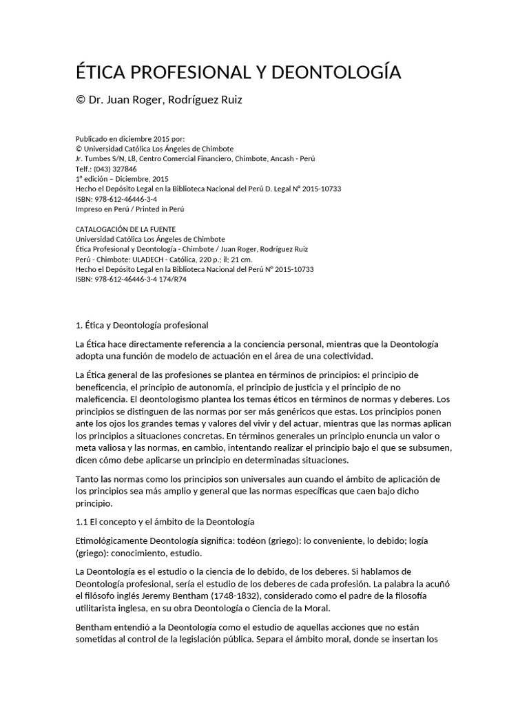 Ficha 5. - Deontología - Cap III | PDF