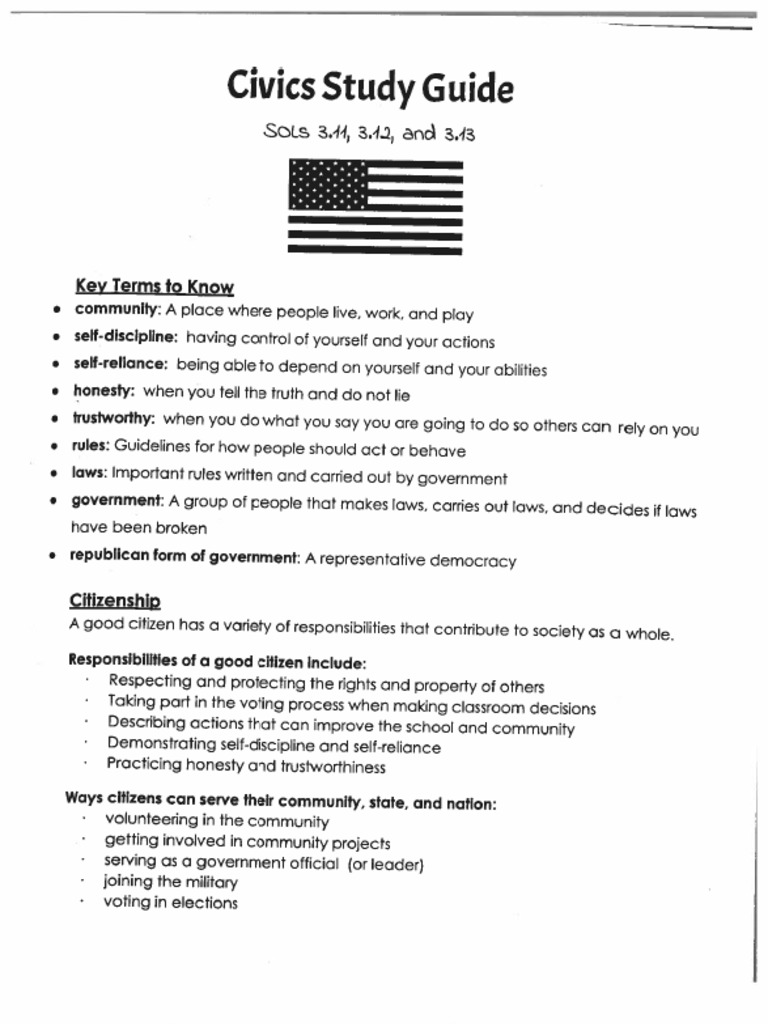 Civics Study Guide | PDF