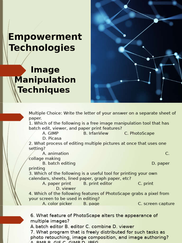 Image Manipulation Techniques Guide | PDF | Image Editing | Photograph