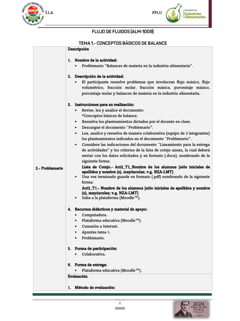 Act2 - T1. - Problemario | PDF