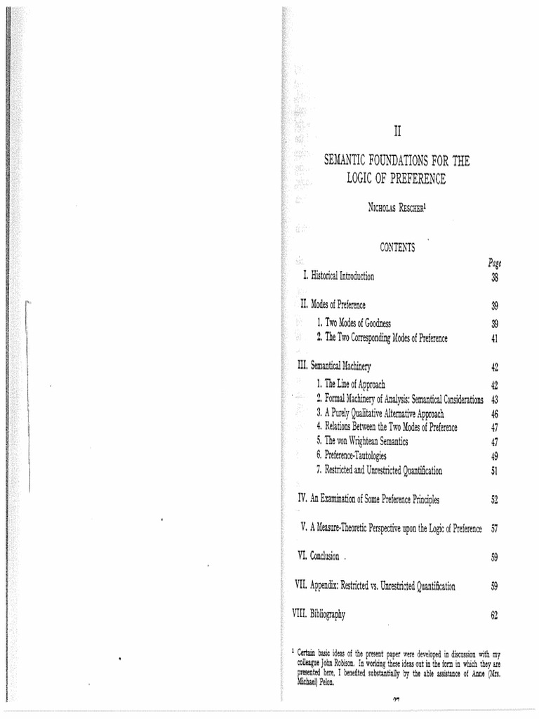 Semantic Foundation For Logic | PDF