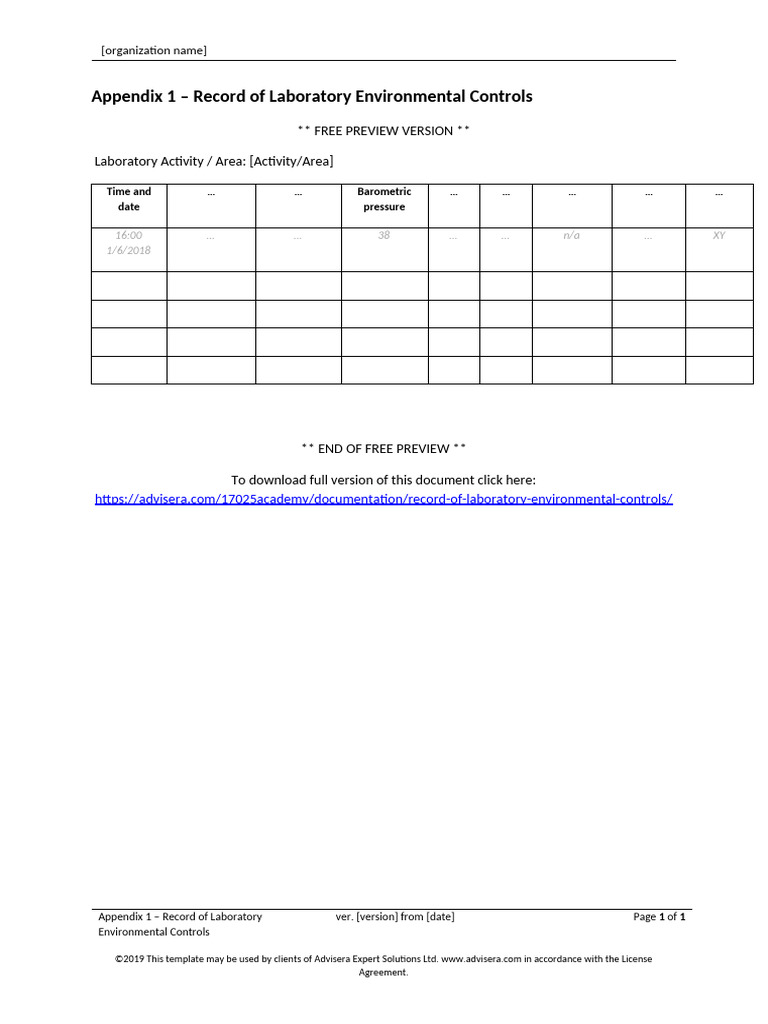 07.1 Appendix 1 Record of Laboratory Environmental Controls Preview en ...