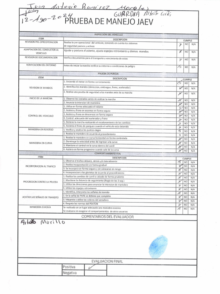 PRUEBAS DE MANEJO PRACTICAS | PDF