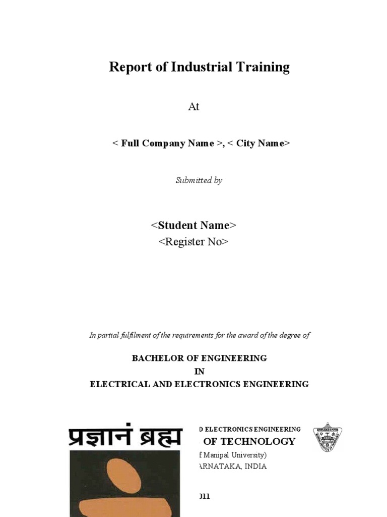 Induatrial Training Report Format | PDF | Technology & Engineering