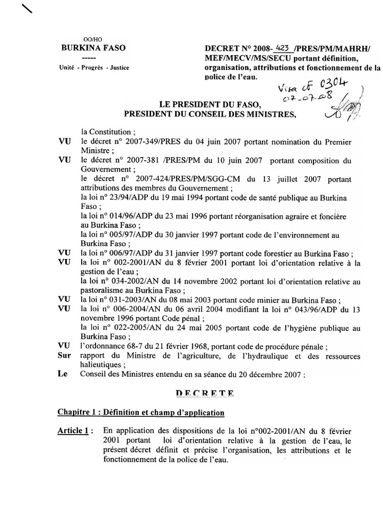 Decret Police de Leau | PDF