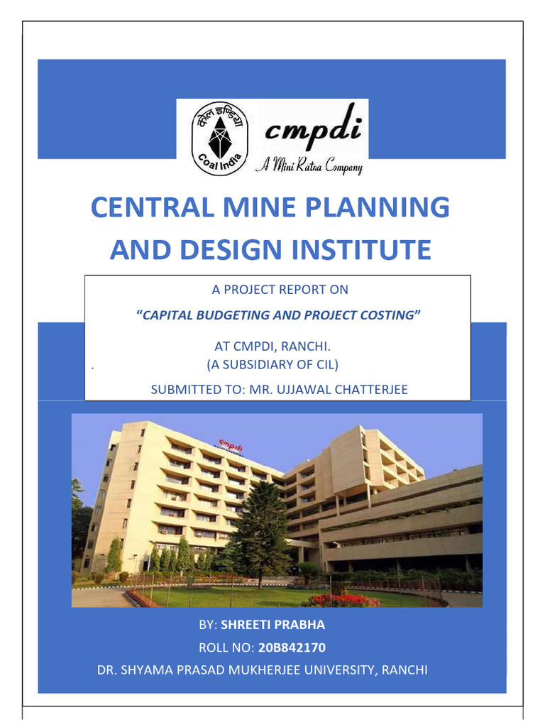 Capital Budgeting and Proj Costing at CMPDI | PDF | Internal Rate Of ...
