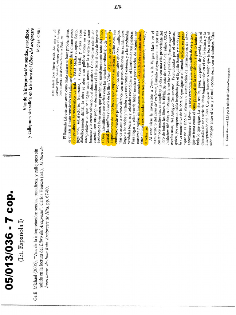 GERLI MICHAEL - Vias de Interpretación, Sendas, Pasadizos y Callejones Sin Salida | PDF