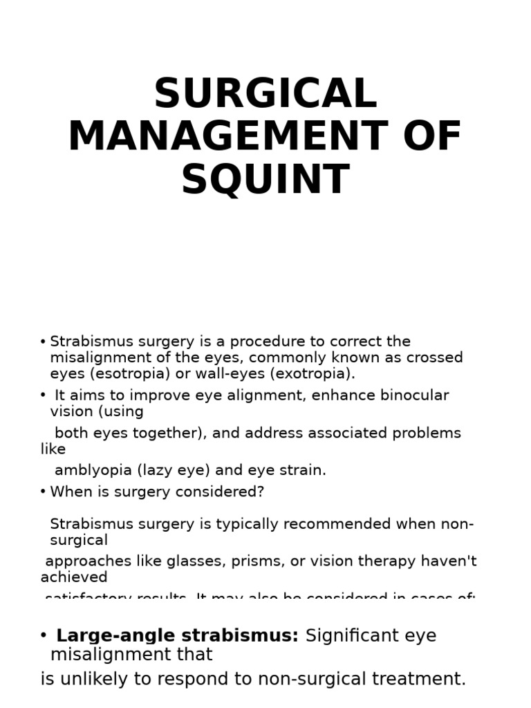 Surgical Management of Squint | PDF